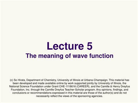 Ppt Lecture 5 The Meaning Of Wave Function Powerpoint Presentation