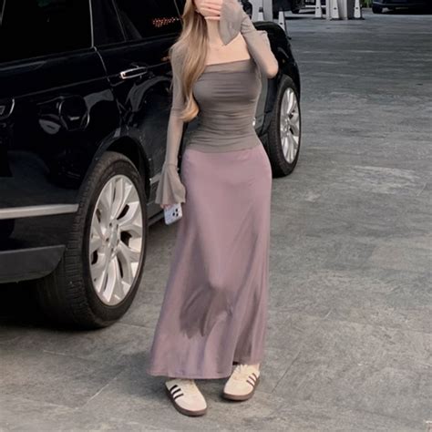 코디세트시스루 슬림핏 숄스퀘어넥 사이드 셔링 나시 롱원피스 세트 2k108917e