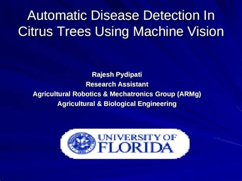 PPT Automatic Disease Detection In Citrus Trees Using Machine Vision DOKUMEN TIPS