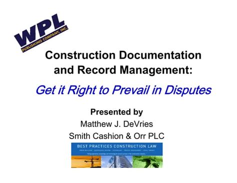 Best Practices Project Documentation And Construction Management Pdf