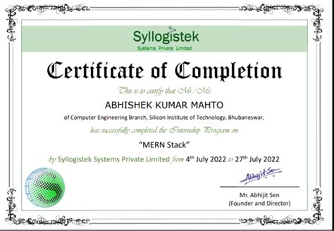 Abhishek Kumar On Linkedin Successfully Completed Mern Stack