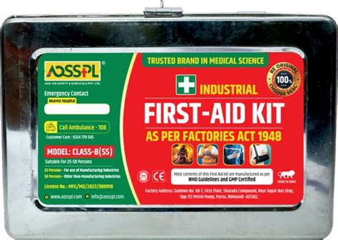 First Aid Kit Class B Ss As Per Factory Act 1948 At ₹ 1729piece Mulund West Mumbai Id