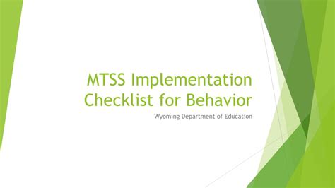 Ppt Mtss Implementation Checklist For Behavior Powerpoint
