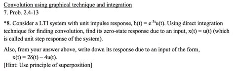 Solved Convolution Using Graphical Technique And Integration