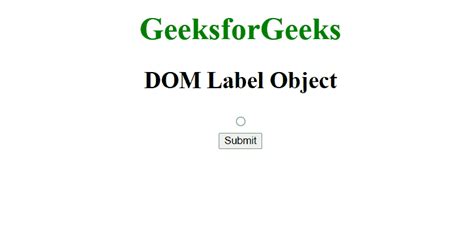 Html Dom Label Object Geeksforgeeks