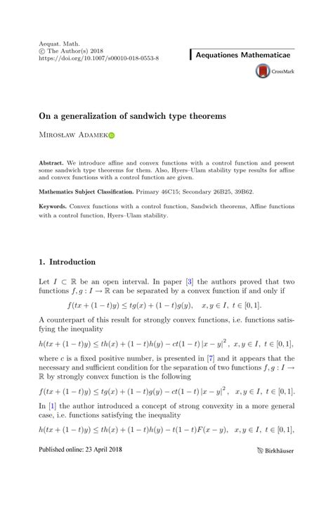 Pdf On A Generalization Of Sandwich Type Theorems