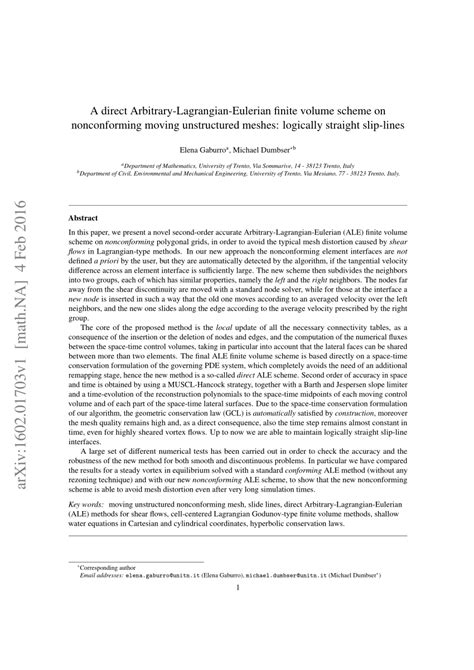 pdf a direct arbitrary lagrangian eulerian finite volume scheme on