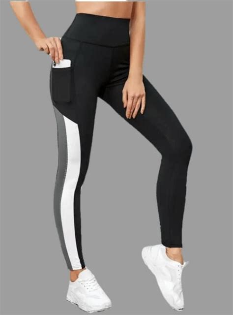 Buy Designer Women Black Striped Lycra Blend Tights L L Hose L
