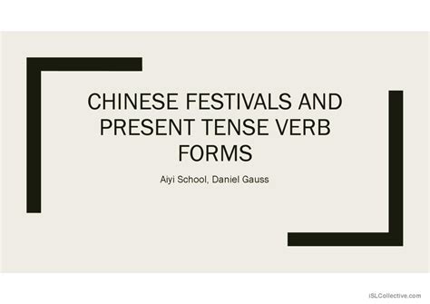 Chinese Festivals And Present Tense English Esl Powerpoints