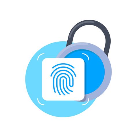 Lock Secure Or Open With Fingerprint Concept Illustration Flat Design