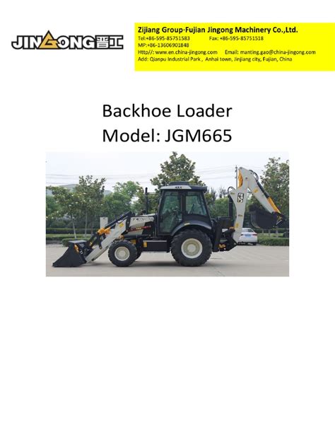 Quotation Of Backhoe Loader 20220425 Pdf Loader Equipment Axle