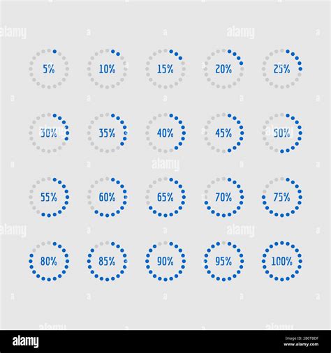 Pie Charts Circle Percentage Diagrams Of Loading Progress Chart Percentage Illustration Of
