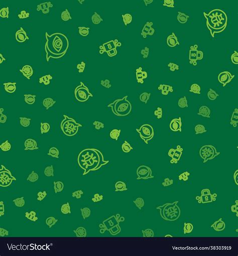 Set Line Eye Scan System Bug And Cyber Security Vector Image