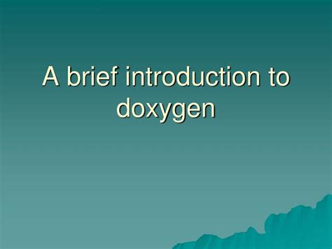 ppt a brief introduction to doxygen powerpoint presentation free