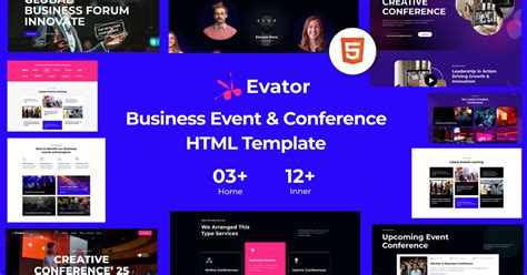 Evator Event Conference And Meetup Html Template Site Templates Ft Conference And Event