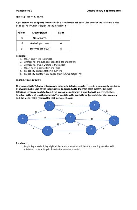 quiz 6 queuing theory and spanning tree management 1 queuing