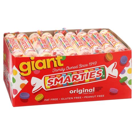 Smarties Gluten Free Original Giant Candy Rolls 34 Oz Box Best Deals