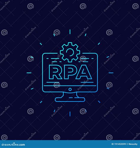 RPA Robotic Process Automation Vector Line Icon Stock Illustration Illustration Of Trendy