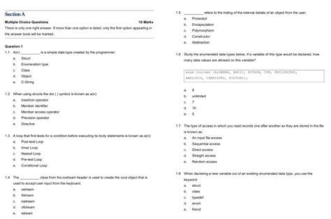 Solved 15 A Section A A Multiple Choice Questions 10 Marks