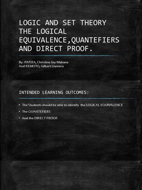 Logic And Set Theory Pdf Logic Mathematics