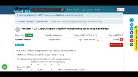Problem 1 2a Computing Missing Information Using Accounting Knowledge