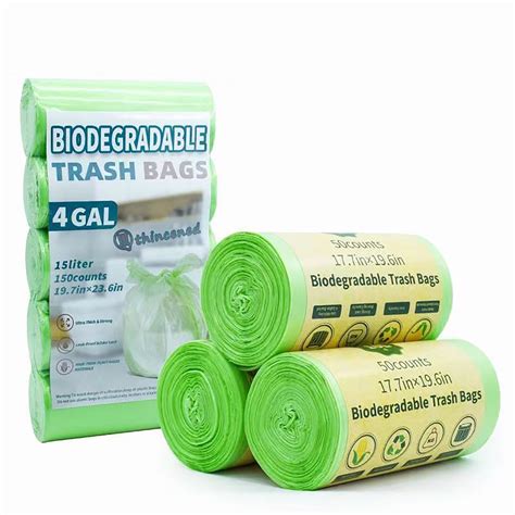 Degradable Trash Bags 4 Gallons 5060cm 1 Roll With 150 Counts