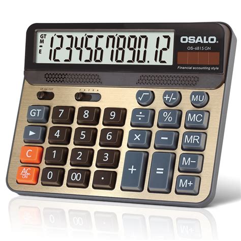 Desktop Calculator Extra Large 5 Inch Lcd Display 12 Digit Big Number