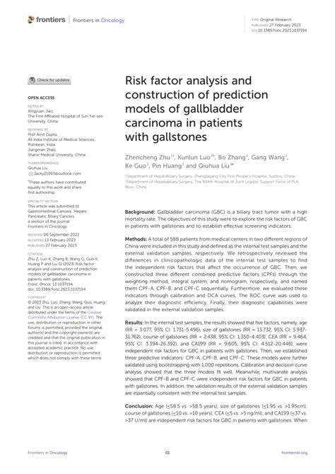 Pdf Risk Factor Analysis And Construction Of Prediction Models Of