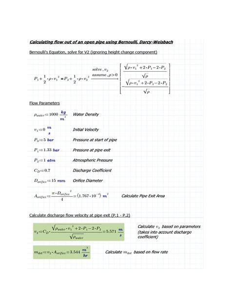 Calculating Flow Out Of And Open Pipe Pdf Fluid Dynamics Chemical Engineering