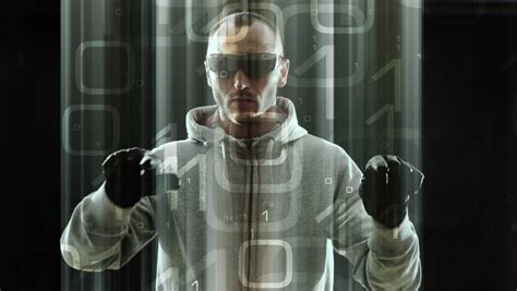 Computer Hacker Hacking Virtual Reality Stock Footage Video 100