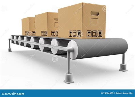 Assembly Line With Boxes Stock Illustration Illustration Of Relocation