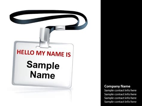 Hello My Name Is PowerPoint Template Background In General PowerPoint Ppt Slide Design Category