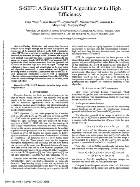 S Sift A Simple Sift Algorithm With High Efficiency Pdf Multidimensional Signal Processing