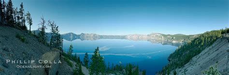 Panorama Of Crater Lake Early Morning Crater Lake National Park Oregon