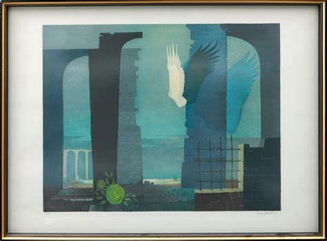 Sven Jonson Surrealistisk Bild Färglitografi Signerad Och Numrerad 21 330 Konst Grafik