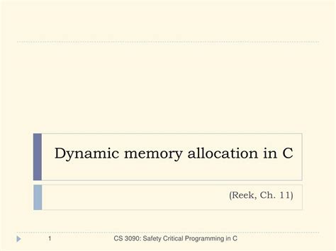 ppt dynamic memory allocation in c powerpoint presentation free