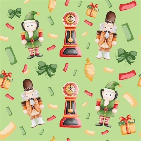 Premium Vector Nutcracker Seamless Christmas Pattern Background