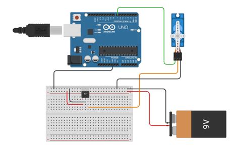 Circuit Design Servo Plus 9v Battery Tinkercad