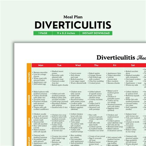 Diverticulitis Diet Plan Etsy