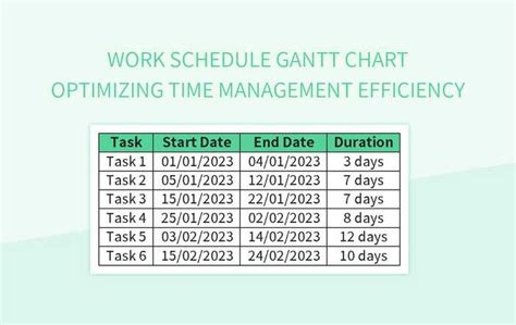 작업 일정 간트 차트 시간 관리 효율성 최적화 엑셀 템플릿 무료 다운로드 Pikbest