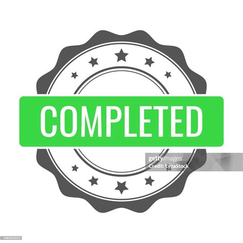 Completed Stamp Seal Vector Badge Icon Template Illustration Isolated