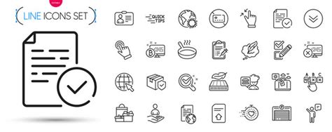 Checkbox Compliance And Id Card Line Icons Pack Vector Image