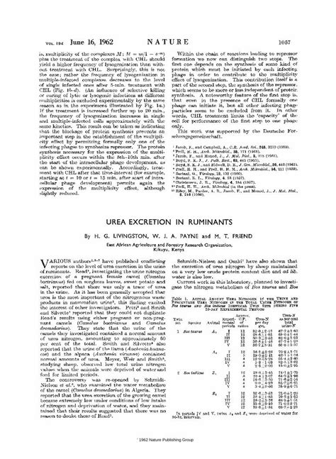 Pdf Urea Excretion In Ruminants Dokumentips