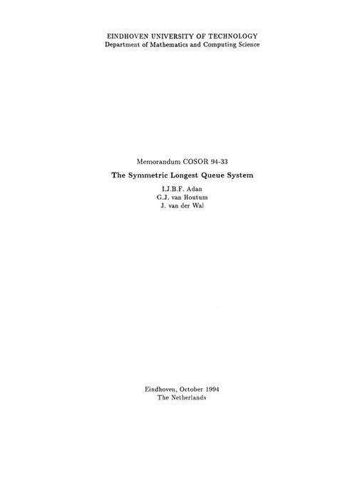 pdf the symmetric longest queue system