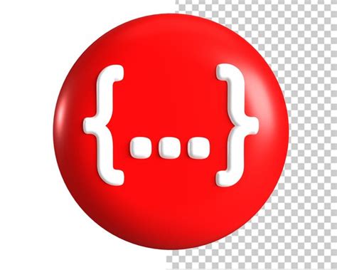 Premium Psd Code Logo Red Circle 3d Render
