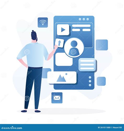 Ui Designer Or Programmer Creates Structure Of Information Blocks In Application Coding And