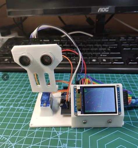 3d Printing Mini Radar Detection Robot With 18 Tft Screen To Ultrasonic Radar For Arduino Robot