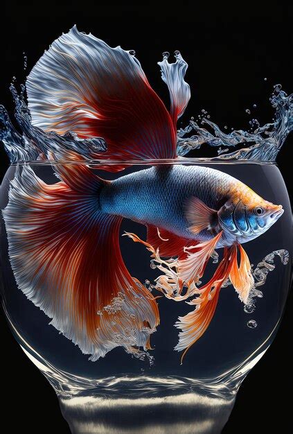 Illustration Dia Générative De Poissons Betta Merveilleux Et Colorés Photo Premium