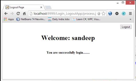 Login And Logout Using Jsp In Java