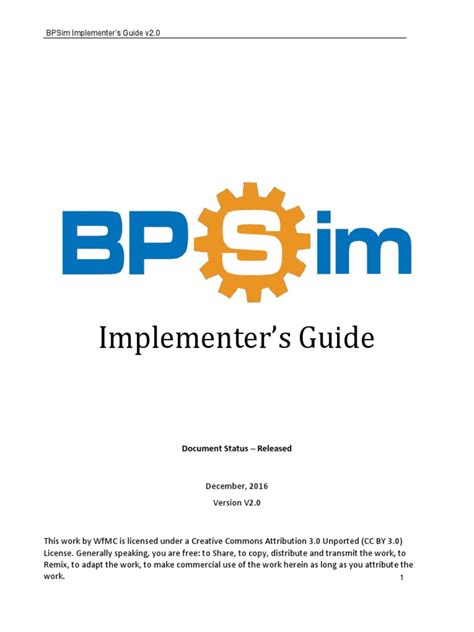bpsim implementer s guide v2 0 pdf conceptual model simulation
